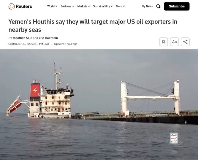 Houthi militia targets U.S. oil companies in Red Sea, Gulf of Aden ...